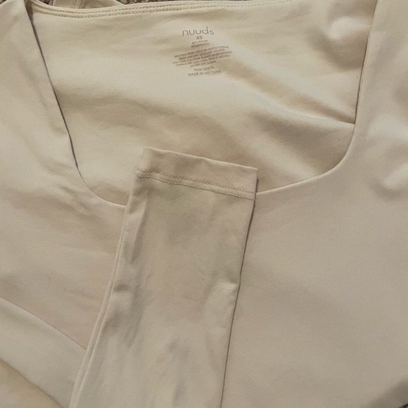 nuuds | Tops | Nuuds Wide Square Neck Bodysuit Xs Bone | Poshmark